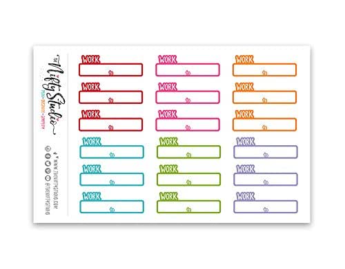 Amazon.com: Work Schedule Stickers | Planner Stickers | 1 sheet of 18 ...