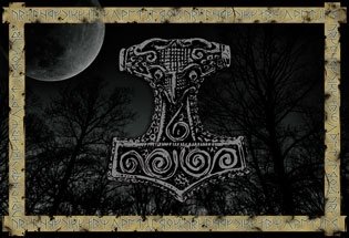 Thor Hammer Flag 90 x 150 cm multicoloured: Amazon.co.uk: Kitchen & Home