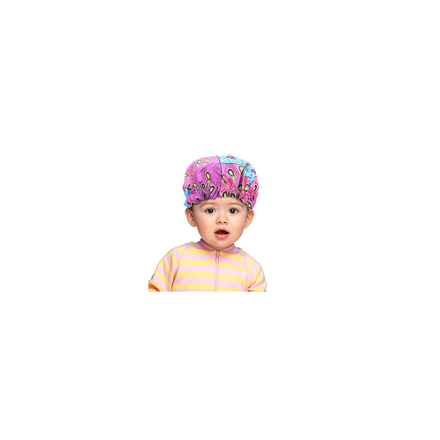 3 Pieces Kids Satin Bonnet Night Sleep Caps, Adjustable Double Layer ...
