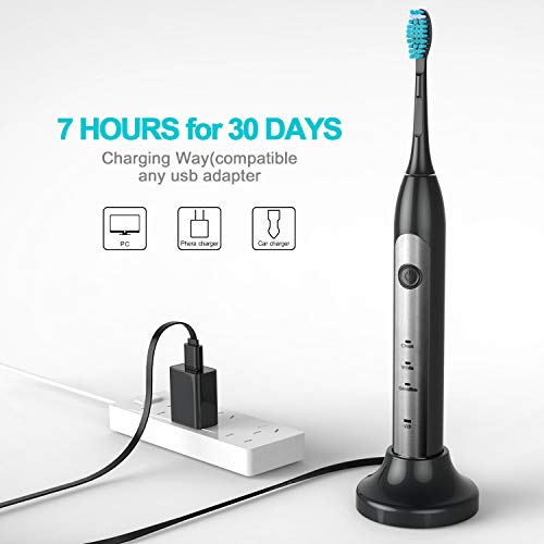 Electric Toothbrush Sonic Rechargeable Toothbrushes, 3 Modes with Timer, Sonicare Sensitive Gum ...