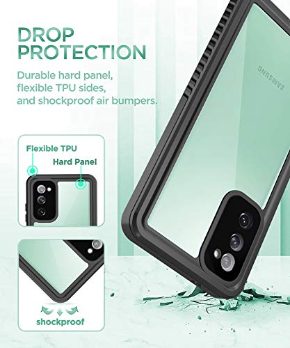 Oterkin for Samsung Galaxy S20 FE Case 5G, S20 FE Waterproof Case with Built-in Screen Protector ...