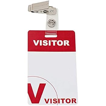 Amazon.com : 5 Pack - Heavy Duty Visitor Badges with Clips - Reusable ...