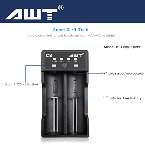 AWT 18650 Battery Charger Universal Smart 18650 Charger for 3.7V ...