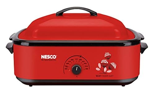 NESCO , Classic Roaster Oven with Porcelain Cookwell, Red, 18 quart ...