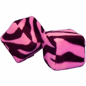 Amazon.com: Hot Pink Zebra Animal Print Safari Car Truck SUV Fuzzy Dice ...
