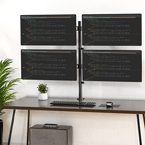 WALI Quad Monitor Desk Mount, 4 Monitor Stand Fits Heavy Duty Computer ...