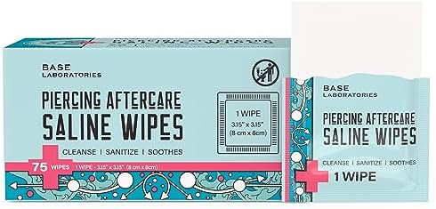 BASE LABORATORIES Labs Post Treatment Piercing Wipes | Piercing Saline ...