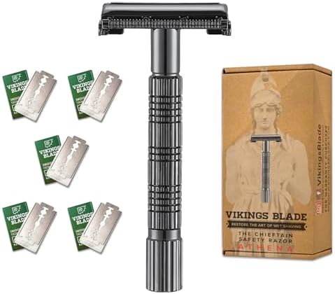 VIKINGS BLADE Women Safety Razor by + 5 Swedish Steel Blades, Double ...