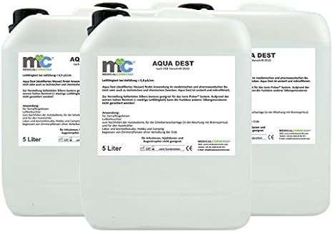 Aqua Dest - Acqua distillata, 4 taniche da 5 litri, acqua da ...