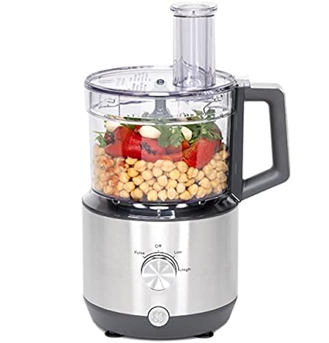 GE Food Processor | 12 Cup | Complete With 3 Feeding Tubes & Stainless ...