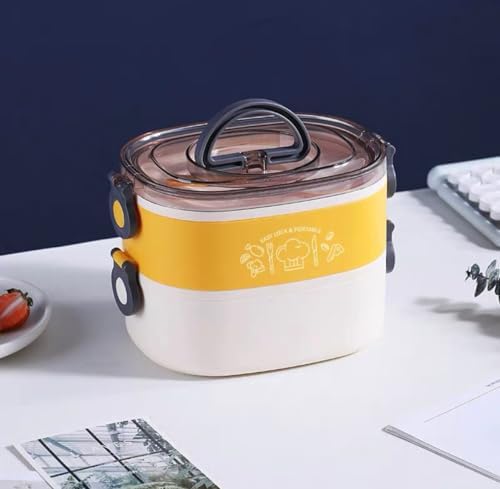 Healthy Double Layer Lunch Box Cute Picnic Portable Microwave Lunch Box ...