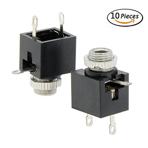 Buy YXQ 3 Pins Female 3.5mm Mono TS Jacks Plug Socket Connectors Switch ...