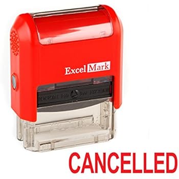 Amazon.com : CANCELLED Self Inking Rubber Stamp - Red Ink : Business ...