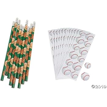 Amazon.com: 2 Dozen (24) Baseball Pencils ~ Party Favors/Classroom ...