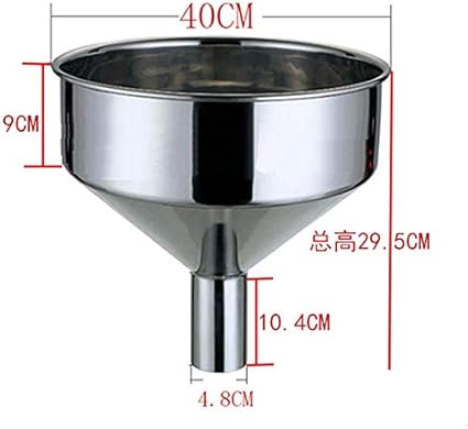 Embudo grande de acero inoxidable para vino, tamaño grande, 40 cm ...