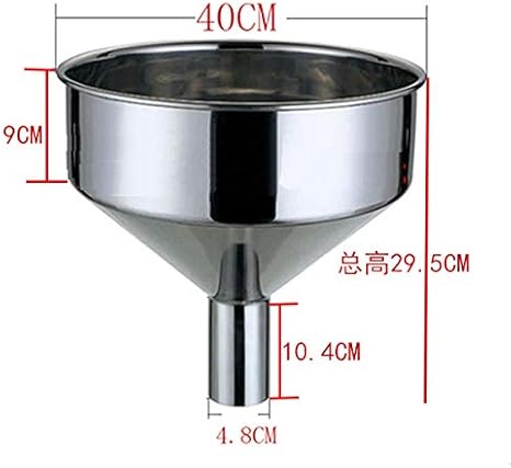 Embudo grande de acero inoxidable para vino, tamaño grande, 40 cm ...