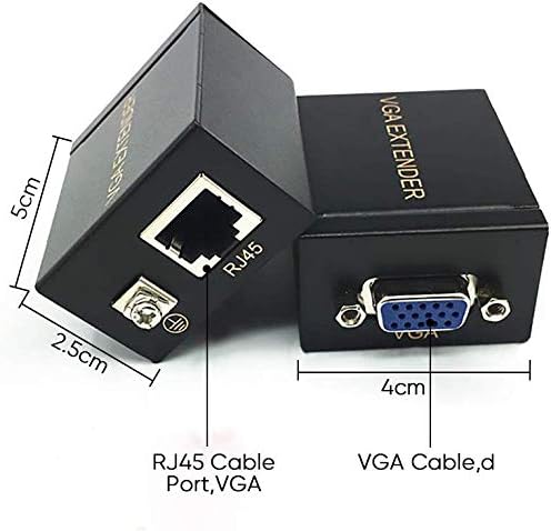 VGA Extenders,60m VGA Transmitter + Receiver Over Cat5e Cat6 Ethernet ...