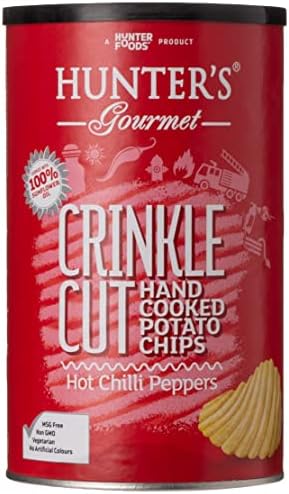Hunter's Gourmet Hand Cooked Crinkled Chips, Hot Chilli Peppers, 140 Gm ...
