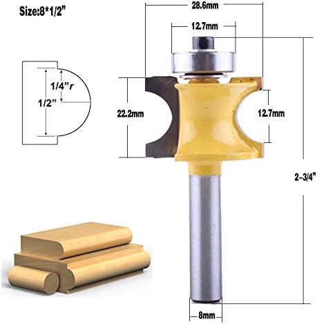 Amazon.com : no logo LW-Tool 1Pc 8mm Shank Bullnose Router Bit Set C3 ...