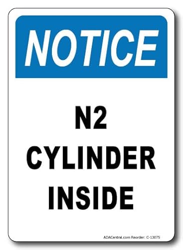 Notice Nitrogen (N2) Cylinder Inside – Compressed Gas Storage Sign ...