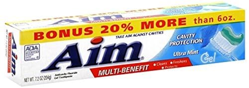 Aim Cavity Protection Anticavity Fluoride Toothpaste, Ultra Mint Gel, 6 ...
