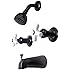 Two-handle Tub & Shower Faucet, Oil Rubbed Bronze Finish, Porcelain ...