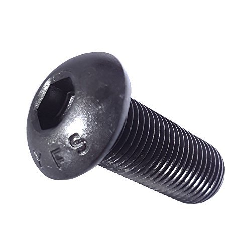 2-56 x 3/16" Button Head Socket Cap Screws, Allen Socket Drive, Black ...