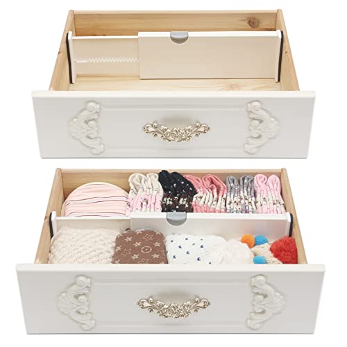 DIOMMELL 12 Pack Adjustable Dresser Drawer Dividers Organizers, Plastic ...