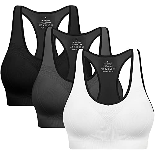 Racerback Sports Bras for Women with Pads - High Impact Athletic Tank ...