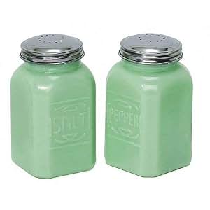 Amazon.com: Jade Jadeite Green 2 Pc Salt Pepper Shaker SET Depression ...