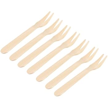 Amazon.com: Gmark 3.5" Wooden French Fry Forks 200 ct, Two Prong Wood ...