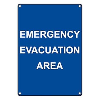 Weatherproof Plastic Vertical Emergency Evacuation Area Sign with ...