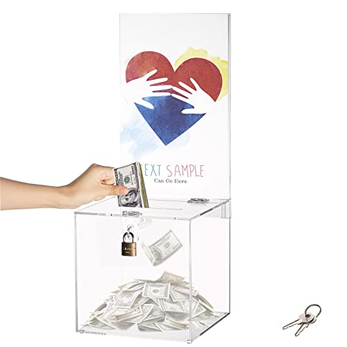 Square Acrylic Donation Box with Lock and Sign Holder in Kenya | Whizz ...