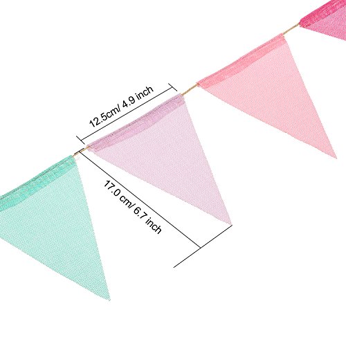 Shappy 18 Flags Imitated Burlap Pennant Banner, Pastel Banner ...