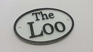 Amazon.com: Medallurgy French The Loo Shabby Chic Toilet Door Sign ...