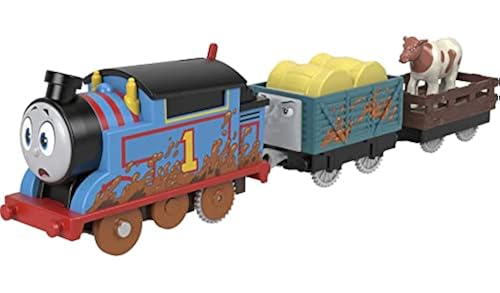 Thomas & Friends Motorized Toy Train Muddy Thomas Engine with Cargo ...