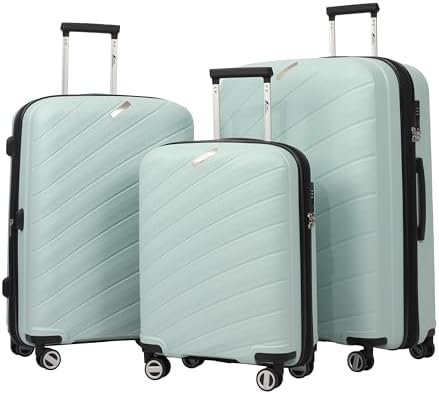 M Camel Mountain Luggage Sets 3 Piece Expandable Hardshell Suitcases ...