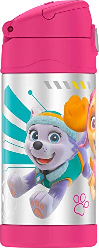 THERMOS FUNTAINER 12 Ounce Stainless Steel Vacuum Insulated Kids Straw Bottle, Paw Patrol ...