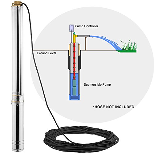 Buy LOVSHARE 220V Deep Well Pump 2HP 4 Inch Submersible Pump 443FT ...
