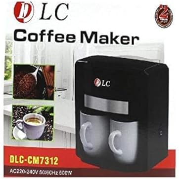 Coffee Maker With 0.3L 2 Porcelain Cups, 500W, Black, Dlc-Cm7312 price ...