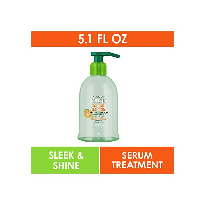 Garnier Fructis Sleek & Shine Anti-Frizz Serum for Frizzy, Dry Hair ...