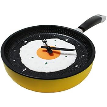 Amazon.com: Frying Fry Pan Egg Omelet Modern Design Wall Clock Home ...