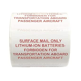 Amazon.com: Lithium-ion Batteries Surface Mail Only Forbidden for ...