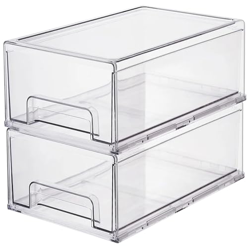 Clear Plastic Storage Drawer Organizer Bins, Perfect for Kitchen ...