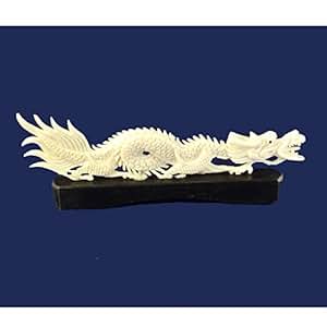 Amazon.com: Bone Dragon Sculpture Asian Art Carving Statue Oriental ...