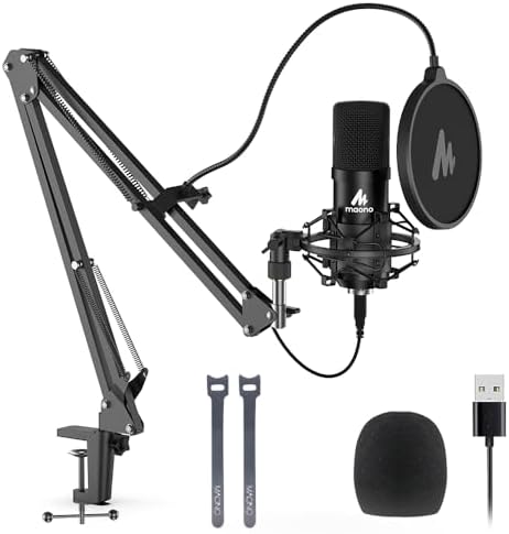 MAONO USB Microphone Kit 192KHZ/24BIT Plug & Play AU-A04 USB Computer ...