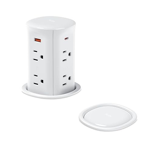 Pop up Outlet for Countertop,3.15-inch Hole Desk Grommet Power,8 ...