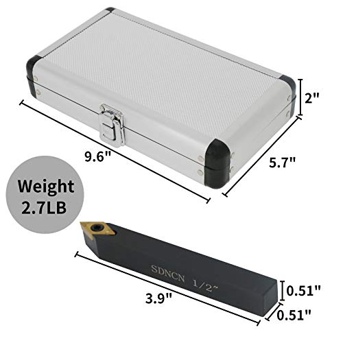 Indexable Lathe Turning Tool,1/2'' Shank 7 Pieces Carbide Turning Tool Set,Metal Lathe Tools ...