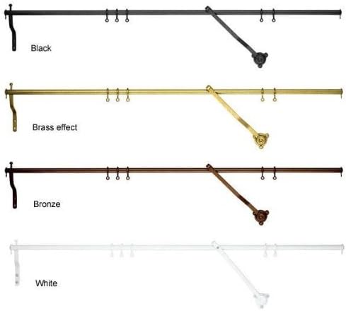 THE CARTERET TRADING COMPANY RISING PORTIERE CURTAIN ROD - WHITE FINISH ...