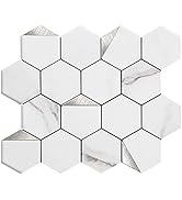 KASARO Peel and Stick Mosaic Shell Backsplash Tile for Bedroom and ...